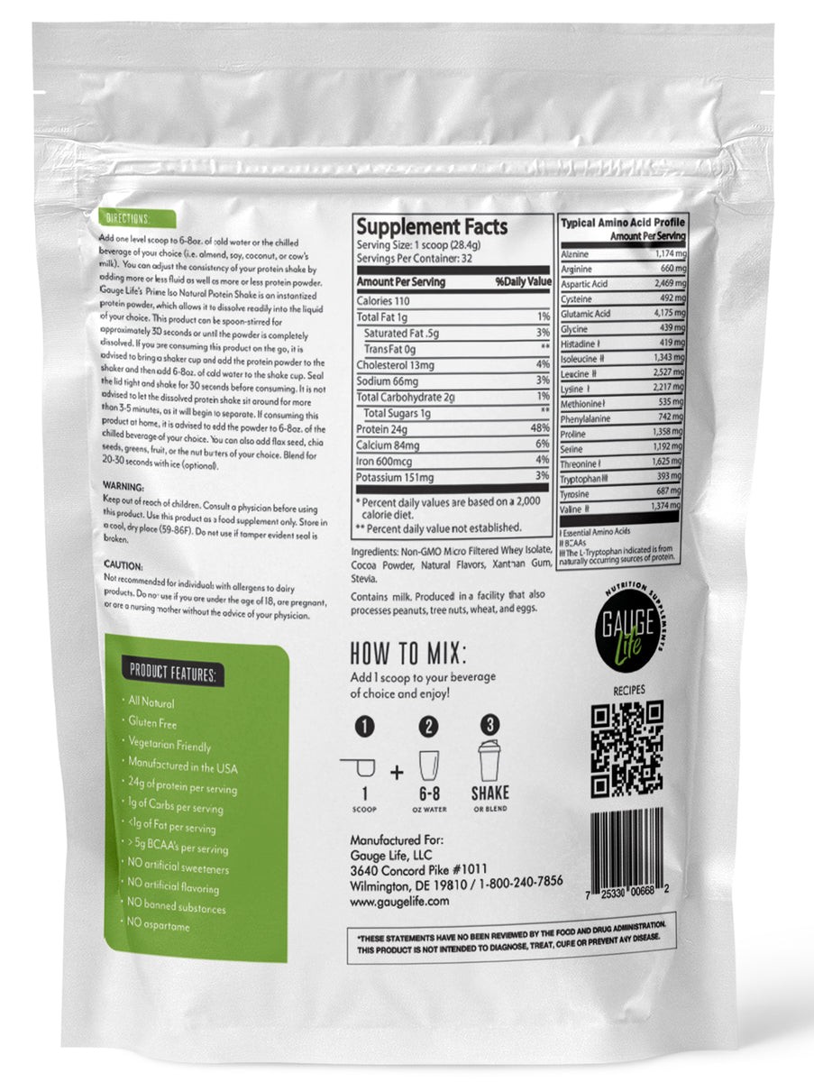 Prime Whey Unflavored Protein │ All Natural High Quality │ Gauge Life ...